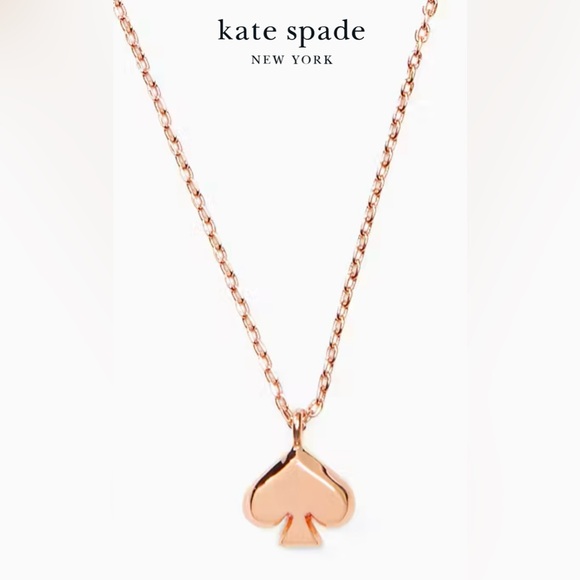 kate spade | Jewelry | Nwt Kate Spade Rose Gold Spade Charm Necklace ...